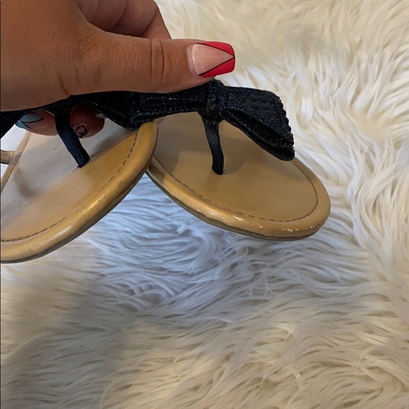 INC International Concepts | Shoes | Inc Rhinestone Bow Navy Sandals ...